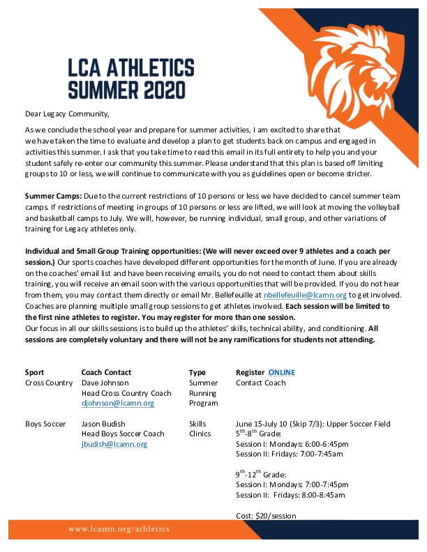 Make it a Legacy Summer! | Legacy Christian Academy